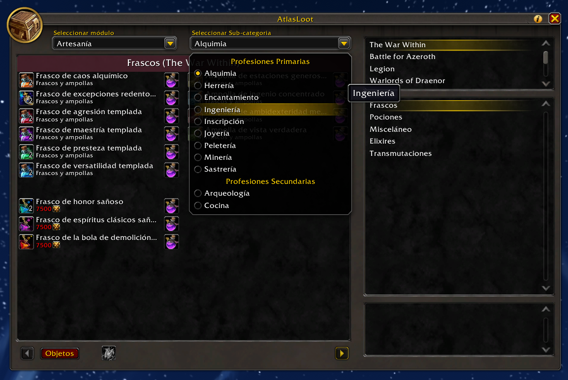 Jugador actualiza el addon AtlasLoot para la versión de World of ...